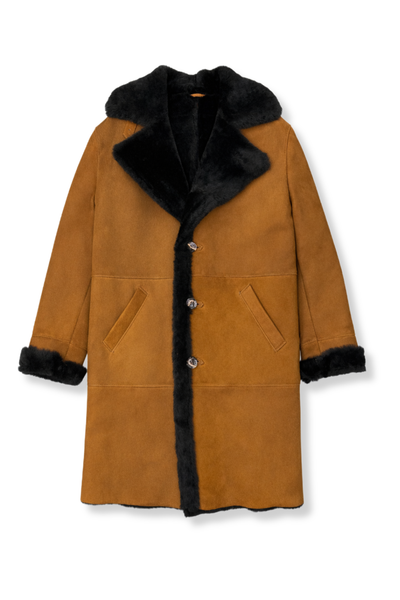 David Edwards Dufner Long Shearling Coat PS180 Whiskey NEFNYC – New ...